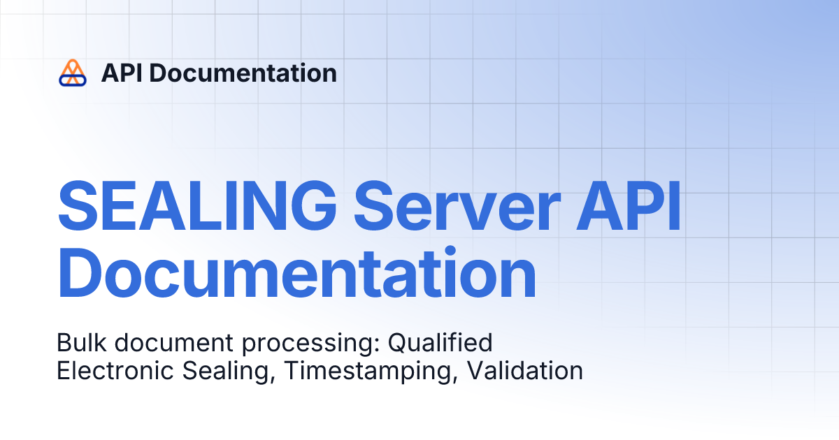 SIGNIUS SEAL API Documentation | API Documentation